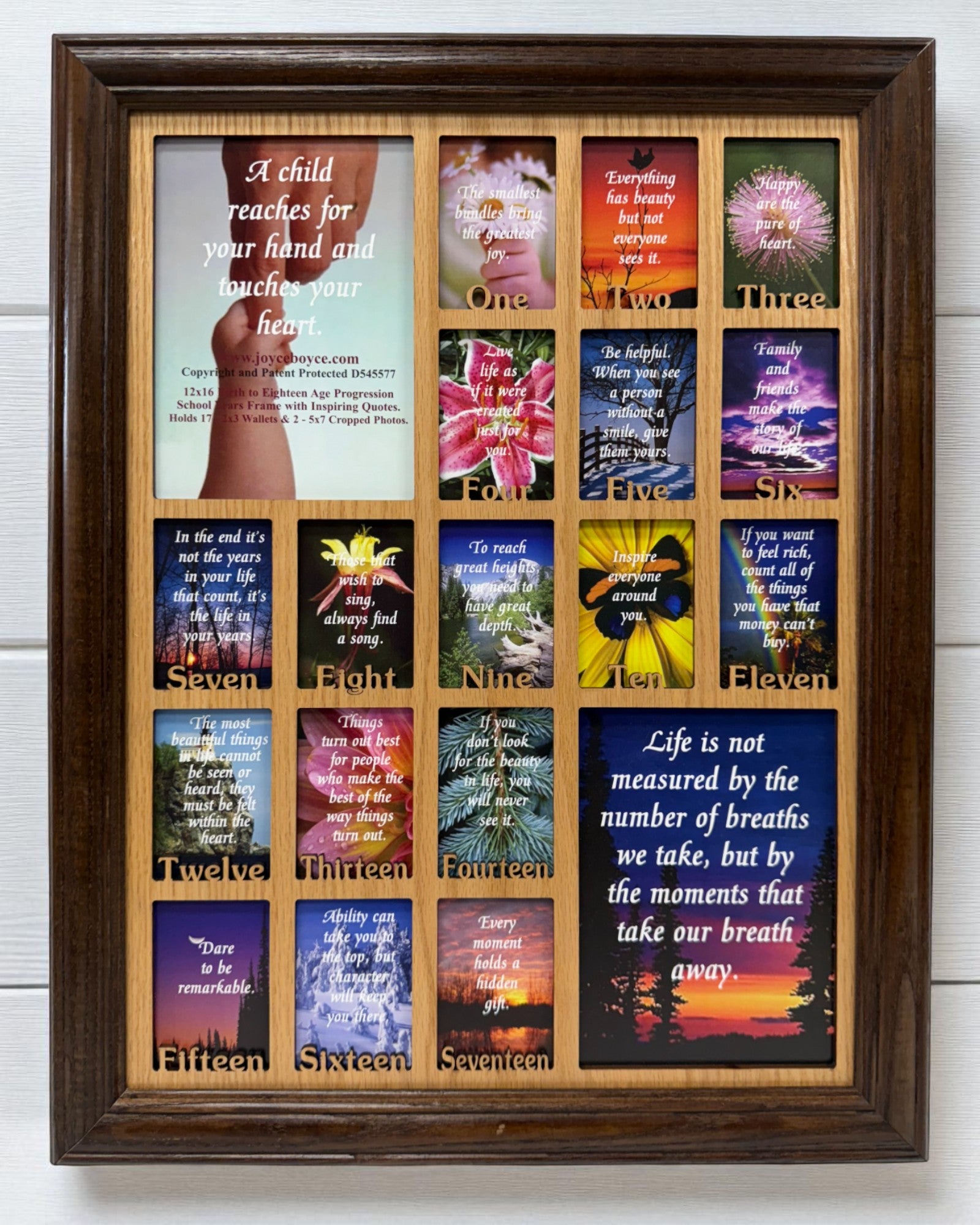 Age Progression Frame | Birth to Eighteen (Letters) Display – Classy Crafts